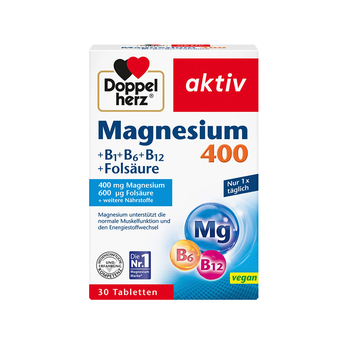 DoppelHerz – Magnesium 400 (+ B1 + B6 + B12 + Acid Folik) – Farma Zone